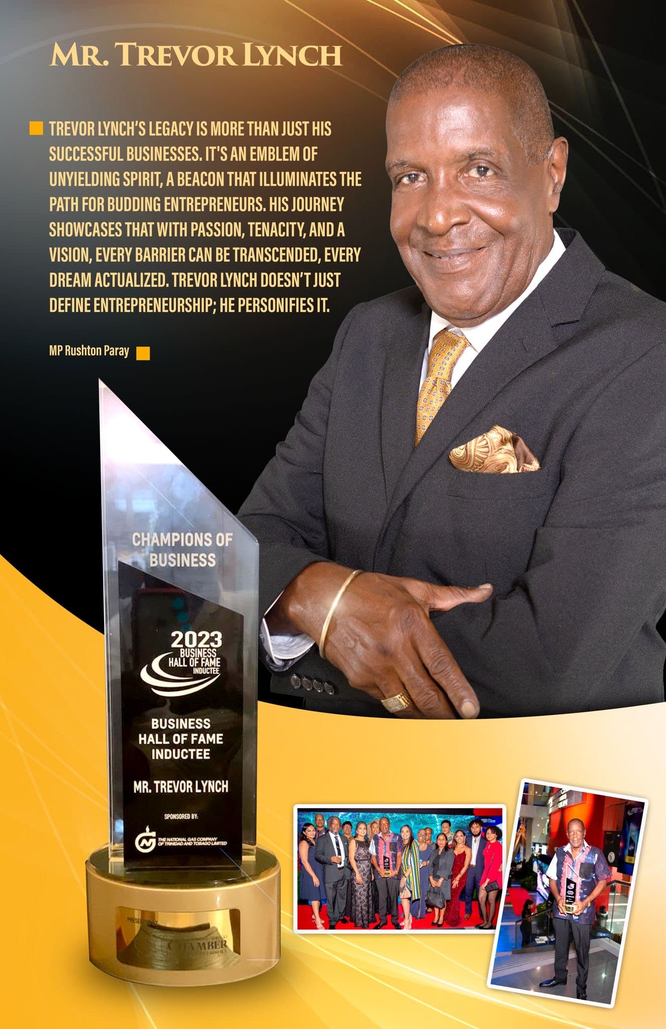 T&T Chamber Business Hall of Fame – Trevor Lynch – Hydro Tech Limited